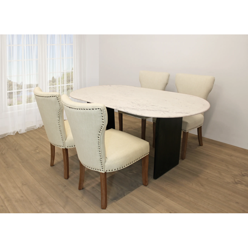 Terrain 5-Piece Dining Set with 72″ Oval Dining Table and 2 Sets of ...